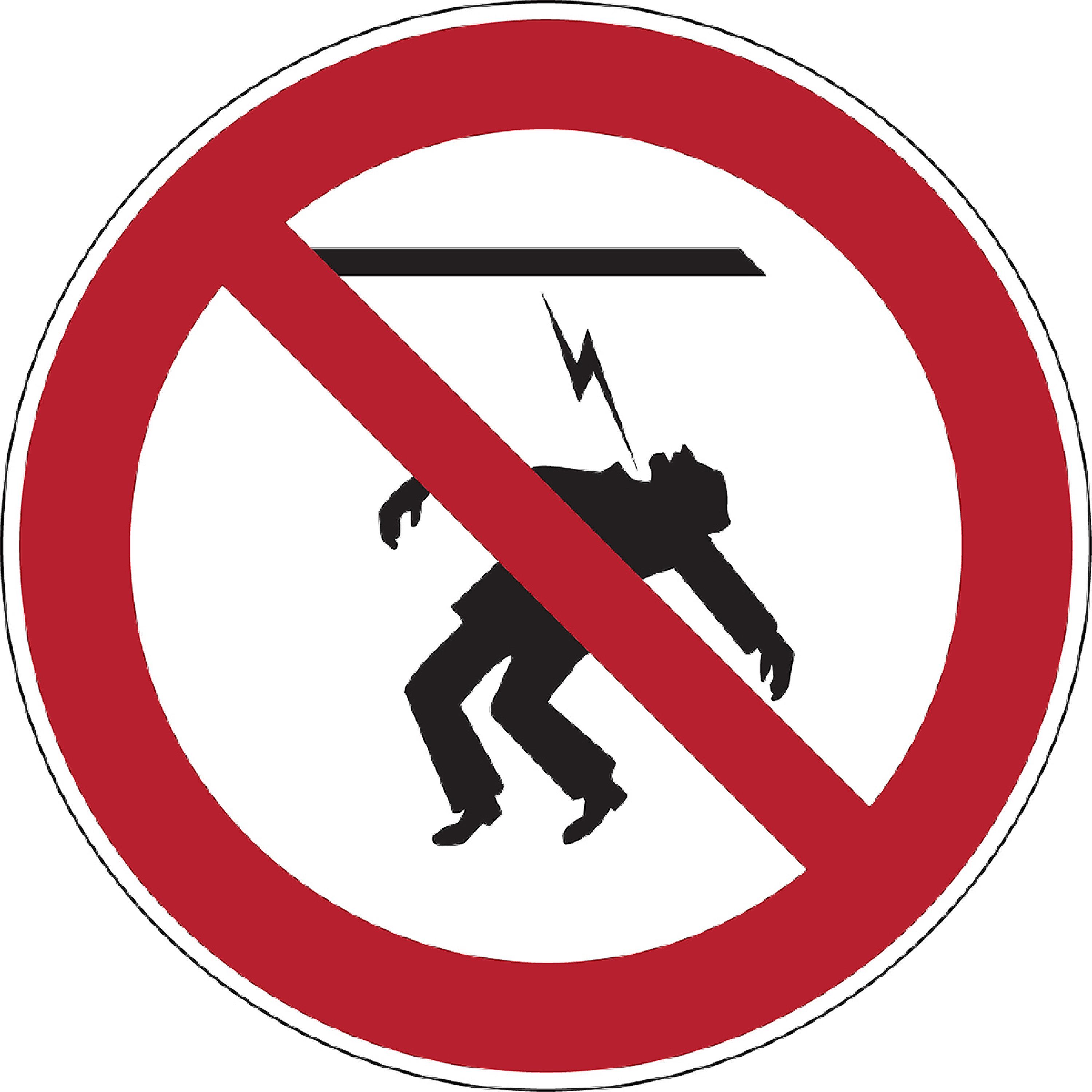 BRADY 222987 prohibition pictogram - touching high-voltage cable ...