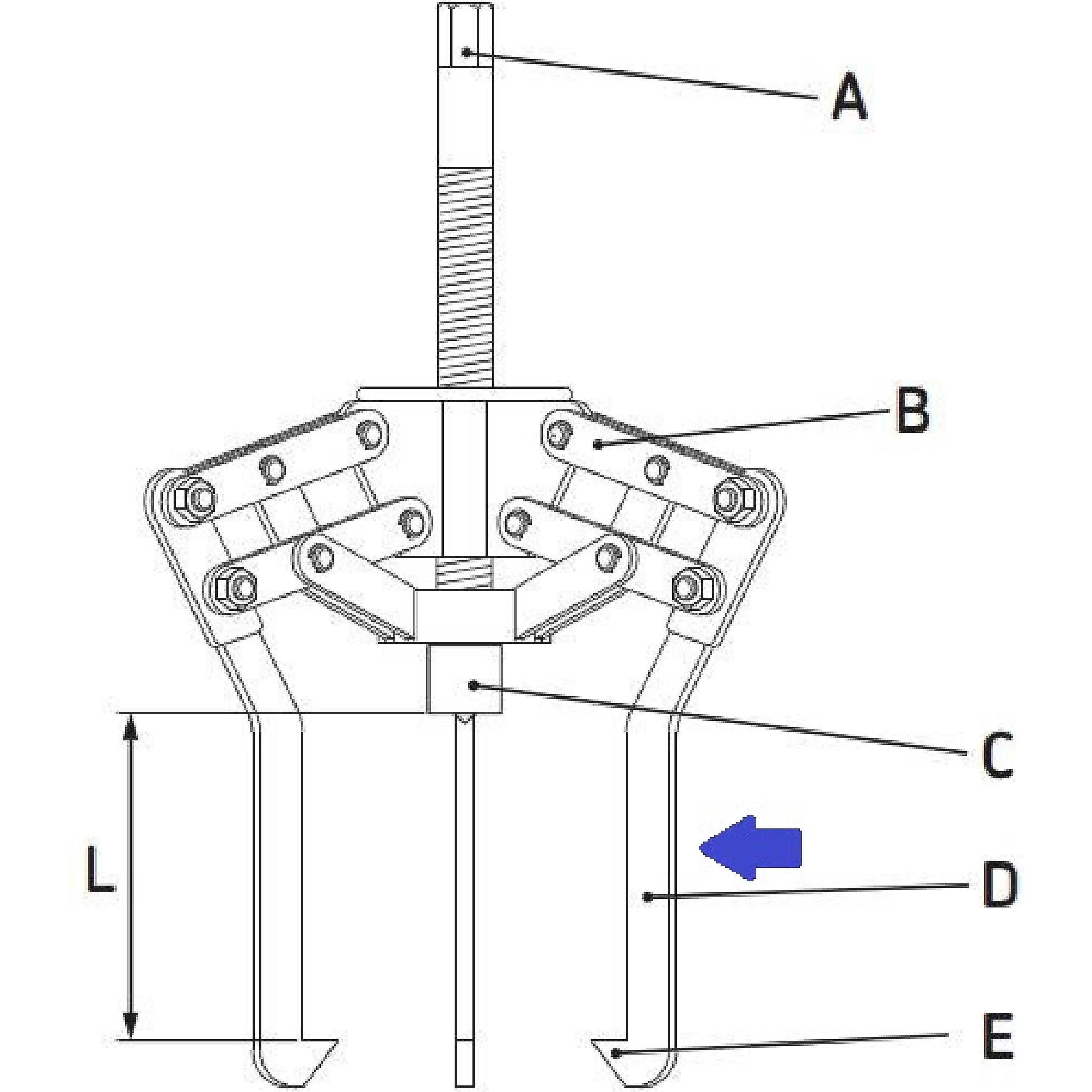 SKF TMMP 10-4 replacement arm bearing puller for TMMP 10, 710 mm | Klium
