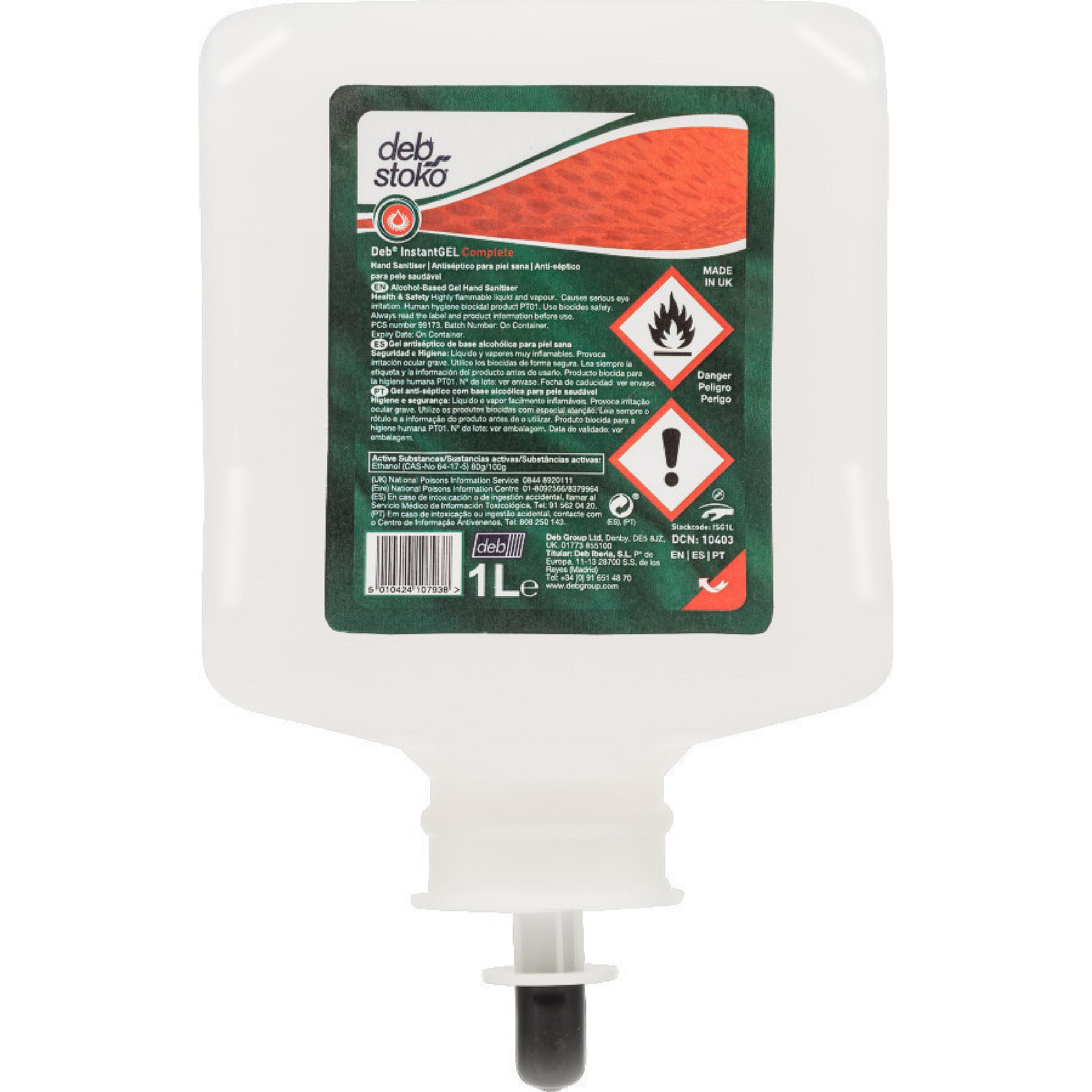 DEB STOKO InstantGEL Complete - BE hand sanitiser for PR dispenser (1 l ...