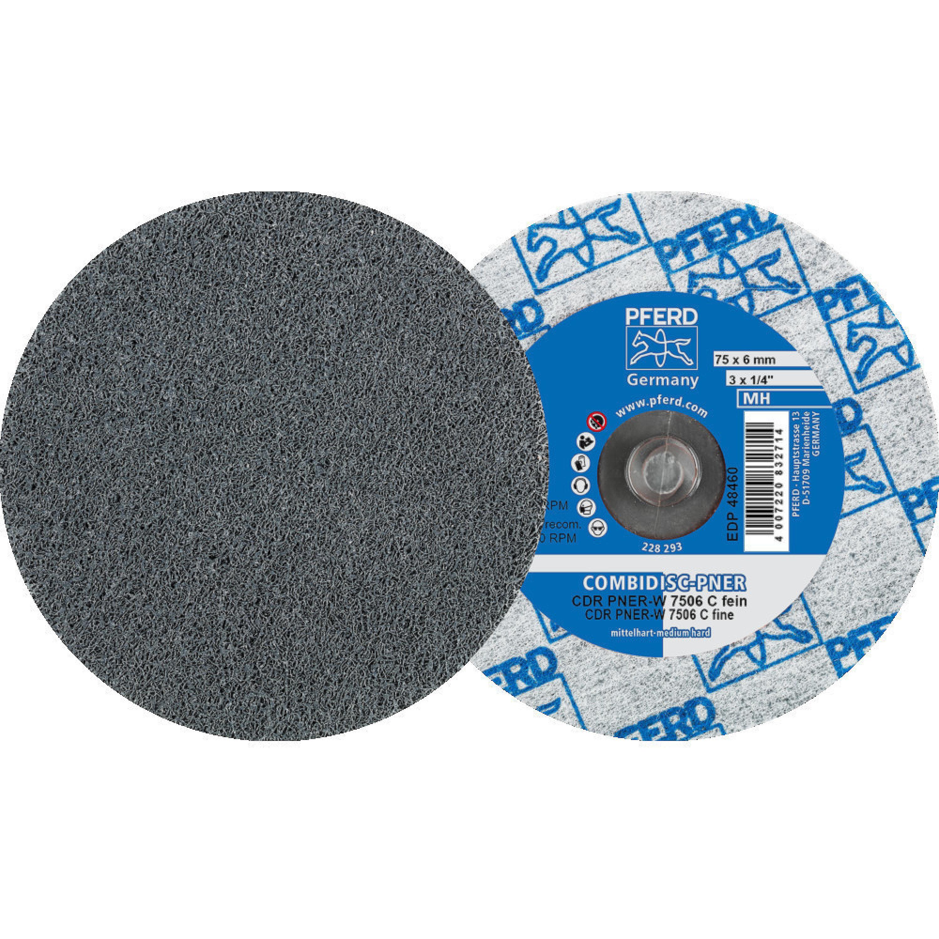 PFERD 42779114 COMBIDISC pressed fleece disc CDR PNER Ø 75 mm medium-hard SiC, fine for ...