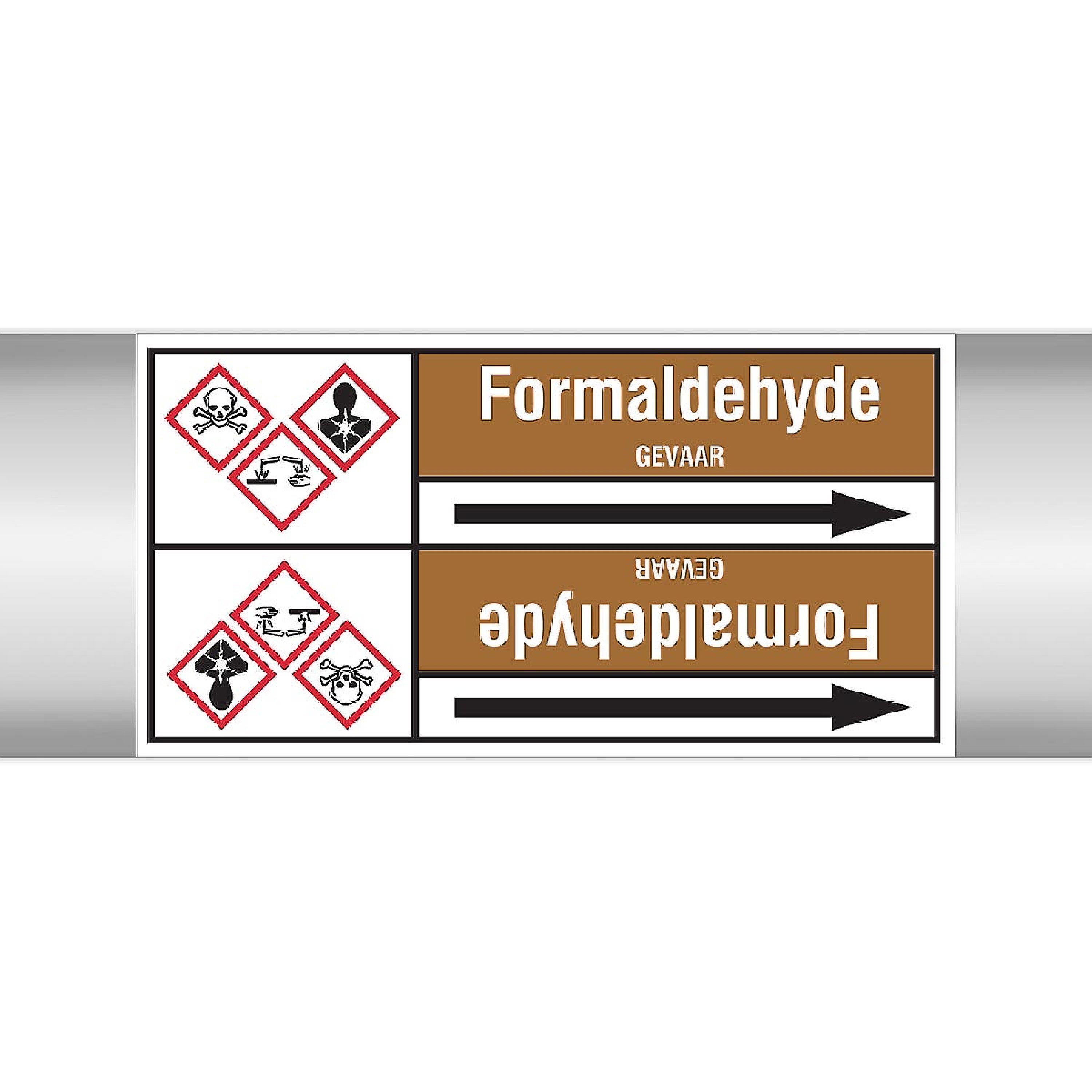BRADY N005166 pipe marker for formaldehyde, with pictogram 33 m x 127 ...
