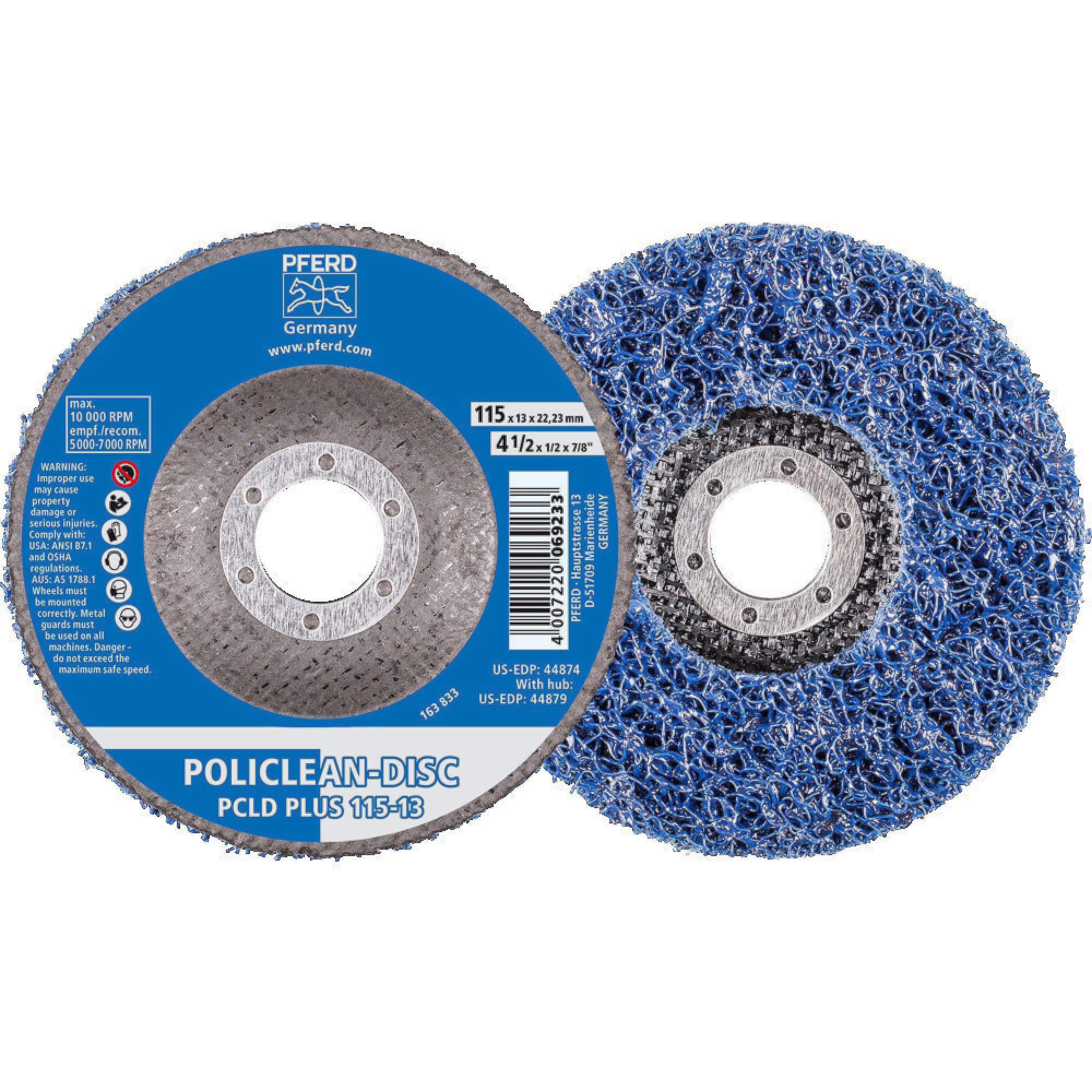 PFERD 44692716 POLICLEAN PLUS PCLD cleaning fleece Ø 115x13 mm bore Ø ...