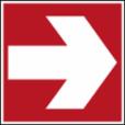 BRADY 227824 fire-fighting sign - direction indicator 90°, 315 x 315 mm