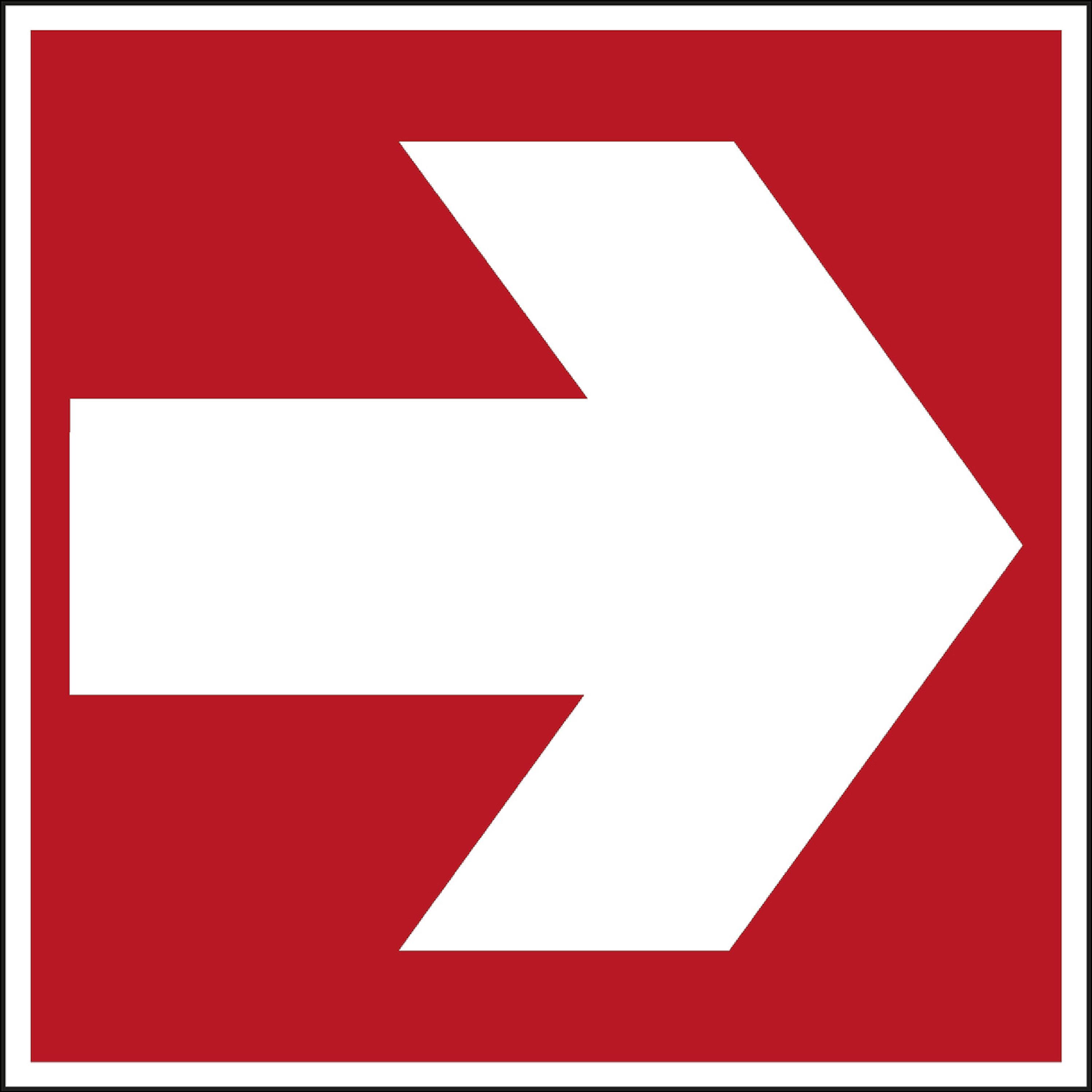 BRADY 227824 fire-fighting sign - direction indicator 90°, 315 x 315 mm