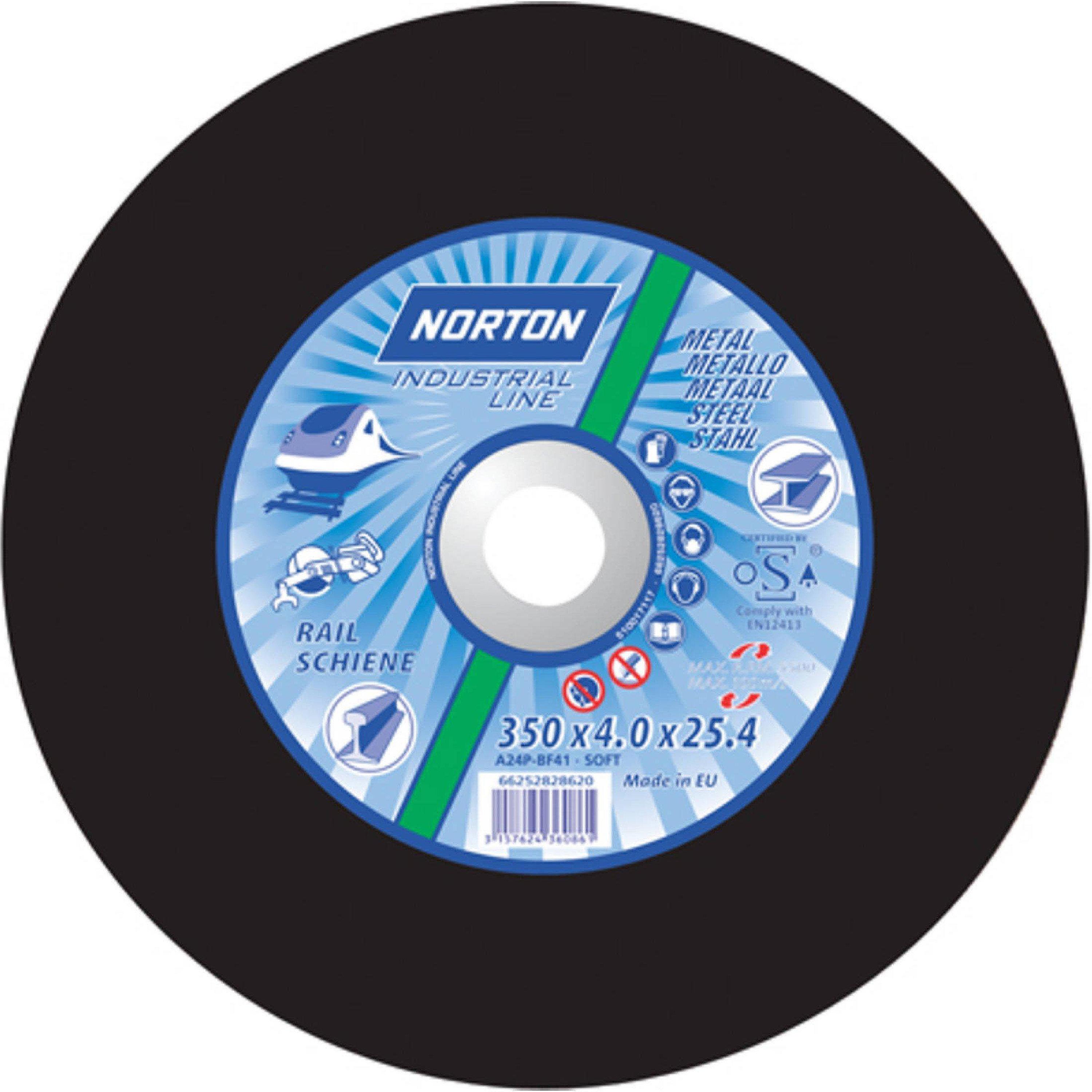 NORTON 66252828620 cutting disc flat norline rail A24P 350x4x25,4 T41 ...
